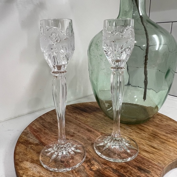Oneida | Accents | Oneida Southern Garden Crystal Candlesticks Rose ...